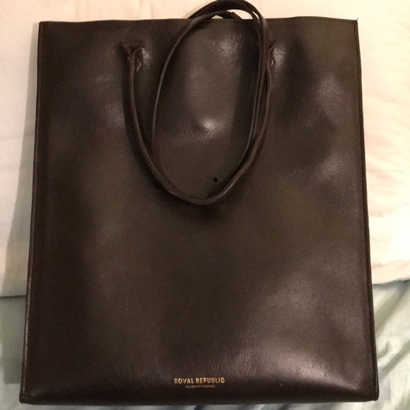 Royal Republiq | Bags | Royal Republiq Brown Leather Tote Bag | Poshmark